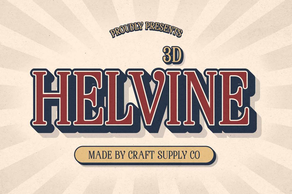 Helvine 3D Font | craftsupplyco | FontSpace