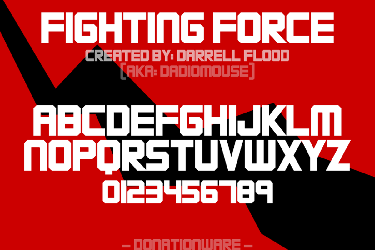 FIGHTING FORCE Font | HAWTPIXEL - Darrell Flood | FontSpace