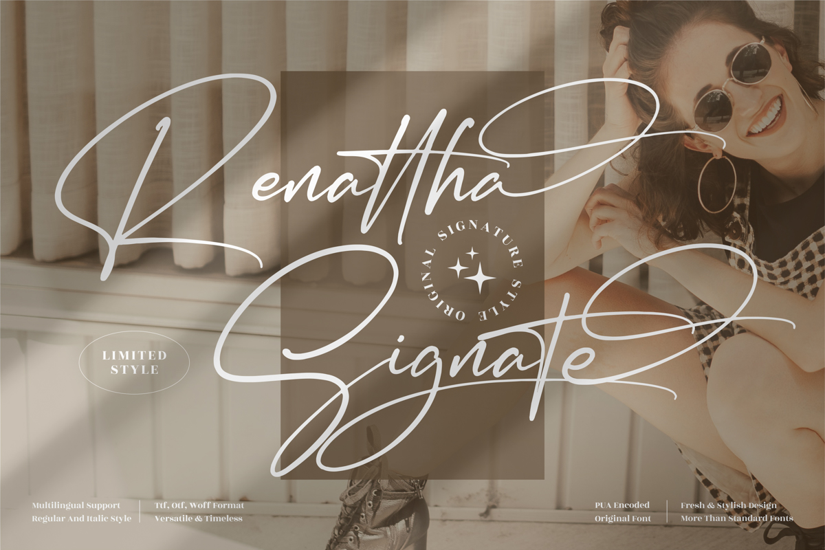 Renattha Signate Font | Perspectype Studio | FontSpace