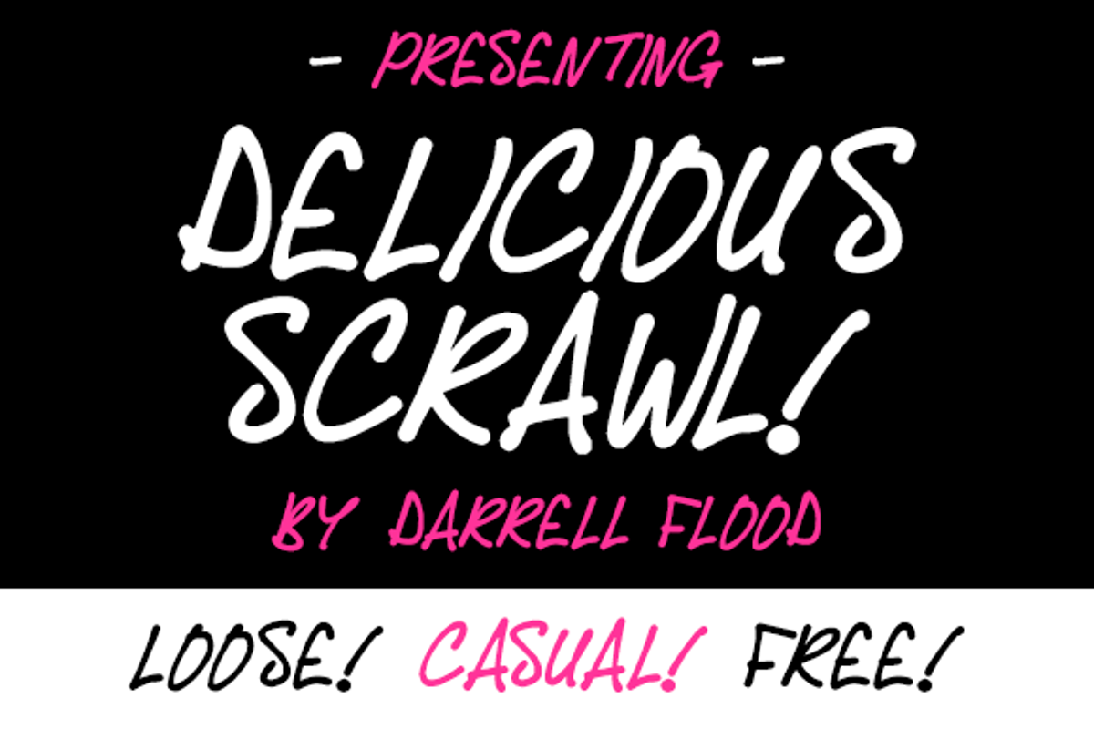 Delicious Scrawl Font | HAWTPIXEL - Darrell Flood | FontSpace