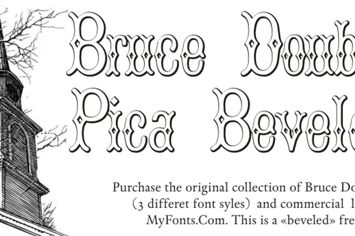 BruceDoublePica Beveled Font | Intellecta Design | FontSpace