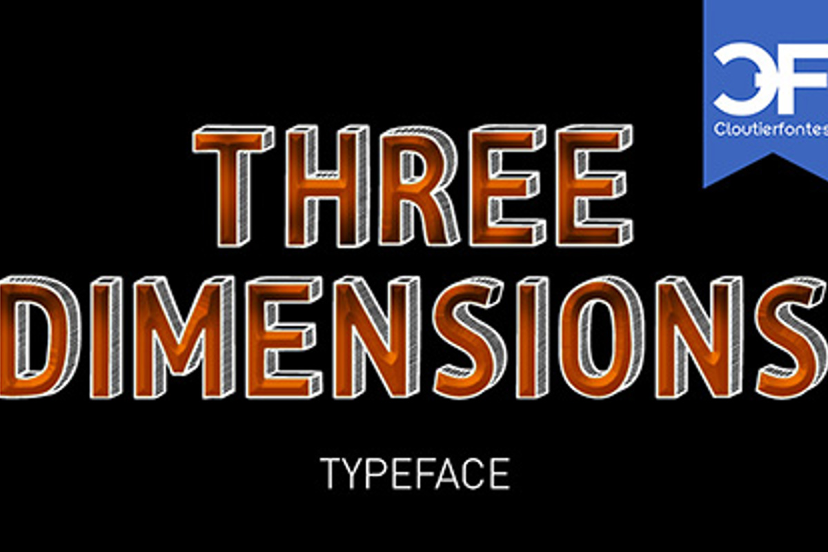 CF Three Dimensions Font | CloutierFontes | FontSpace
