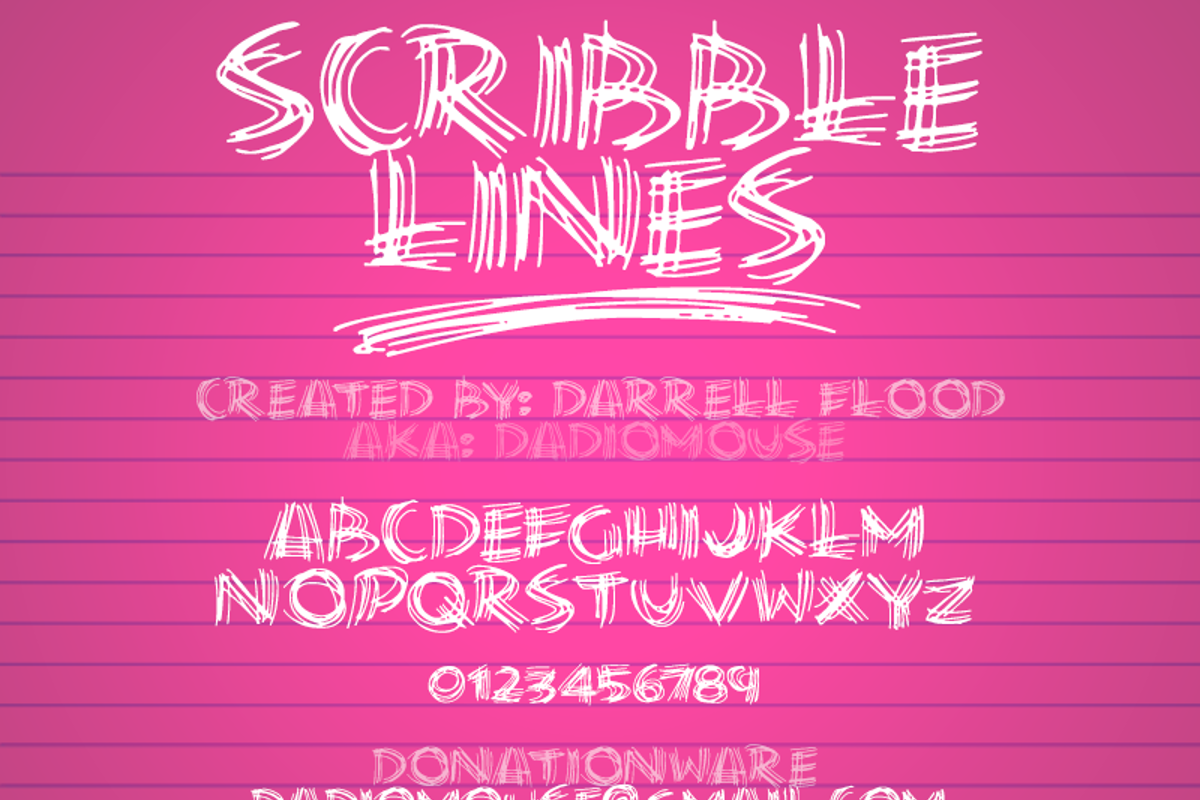 Scribble Lines Font | HAWTPIXEL - Darrell Flood | FontSpace