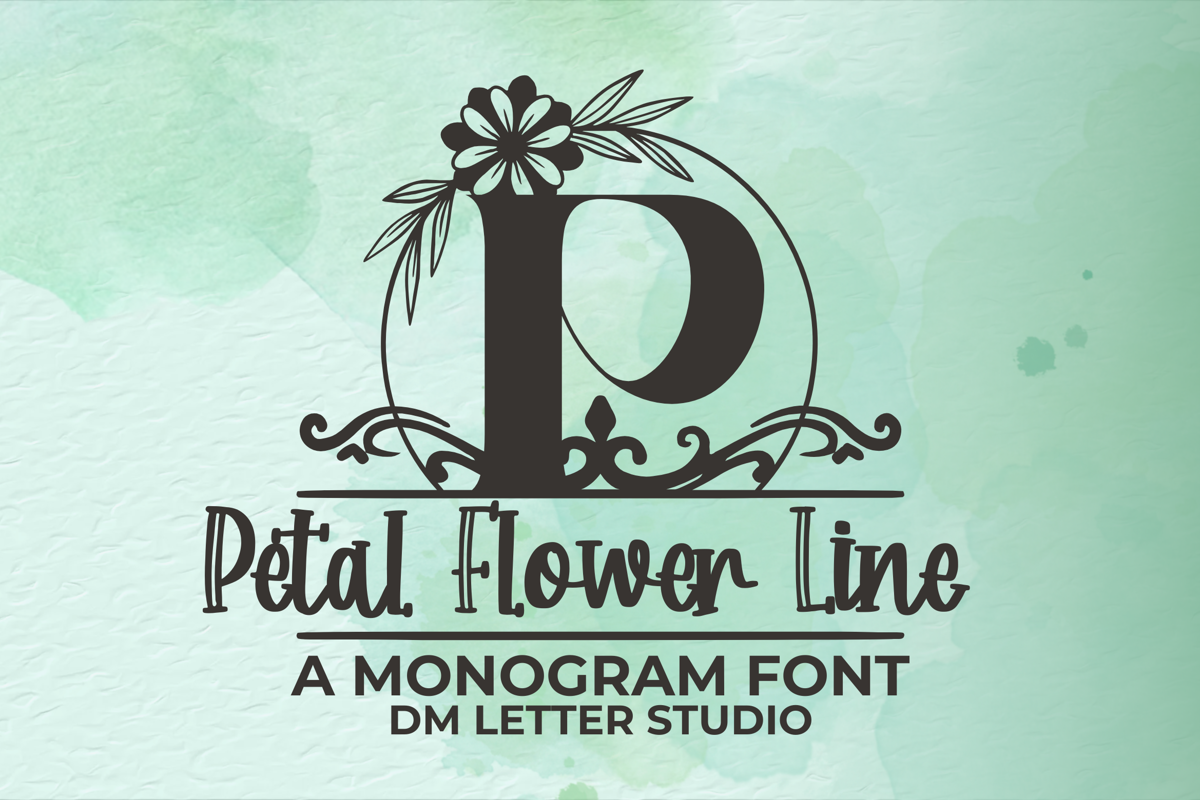 Petal Flower Line Monogram Font - Free Download