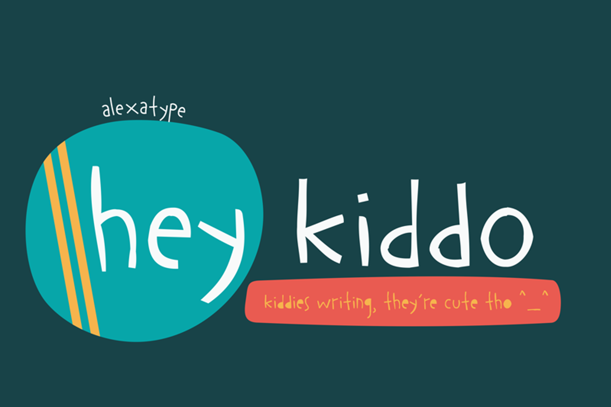 Hey Kiddo Font | alexatype | FontSpace
