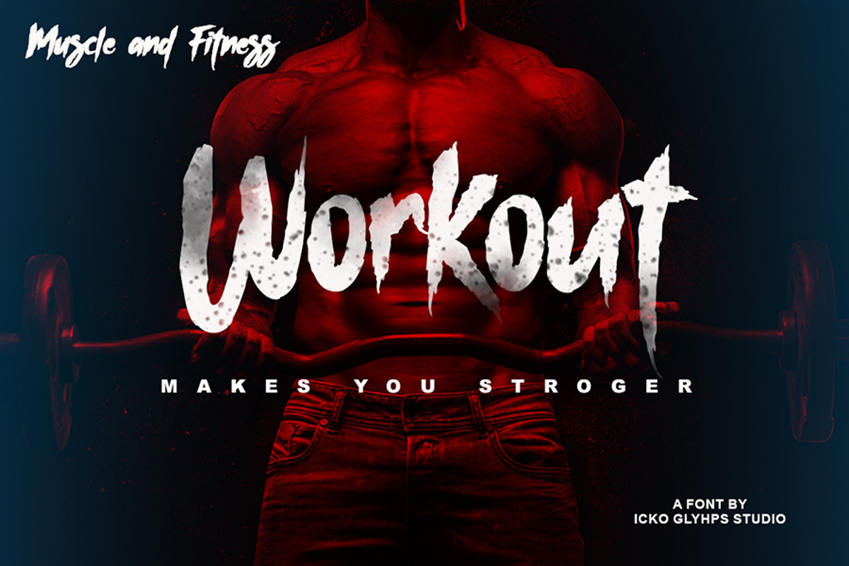 Workout Font | ickoglyphsstudio | FontSpace