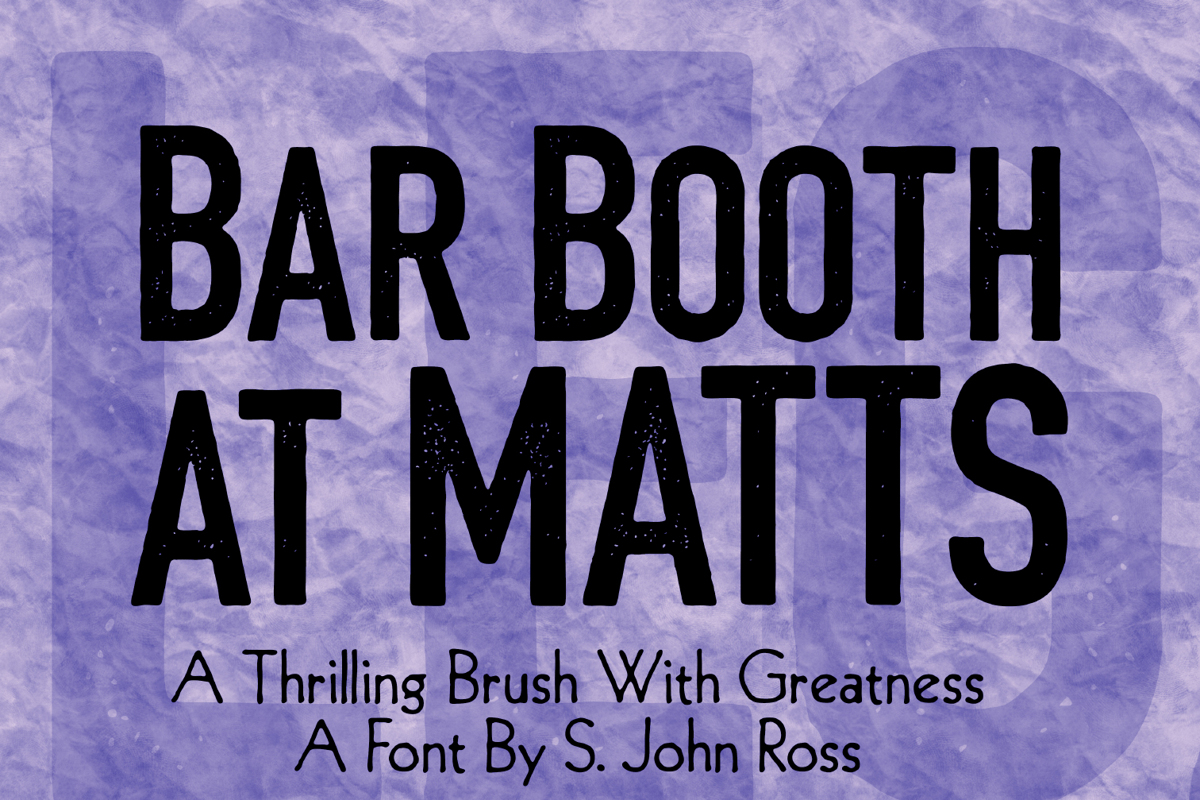 Bar Booth at Matts Font | Cumberland Fontworks | FontSpace