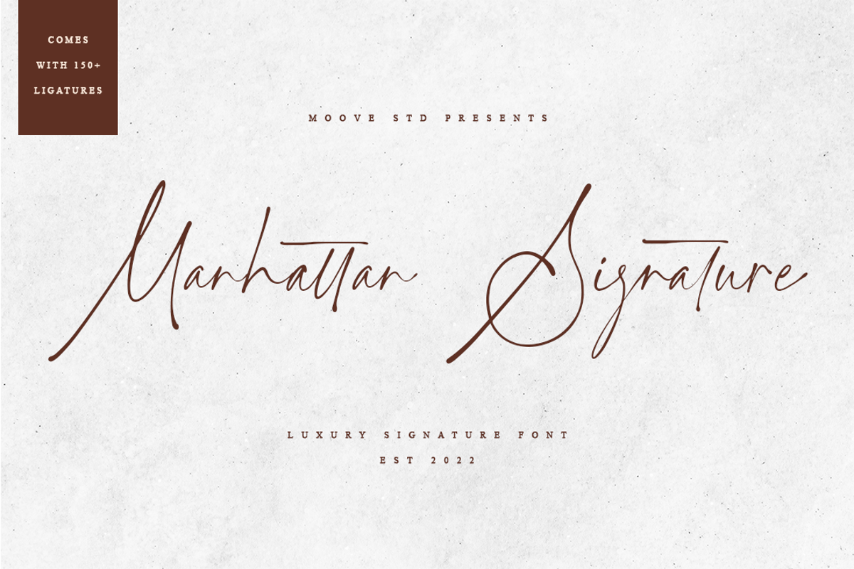 Manhattan Signature Font | Moove Studio | FontSpace