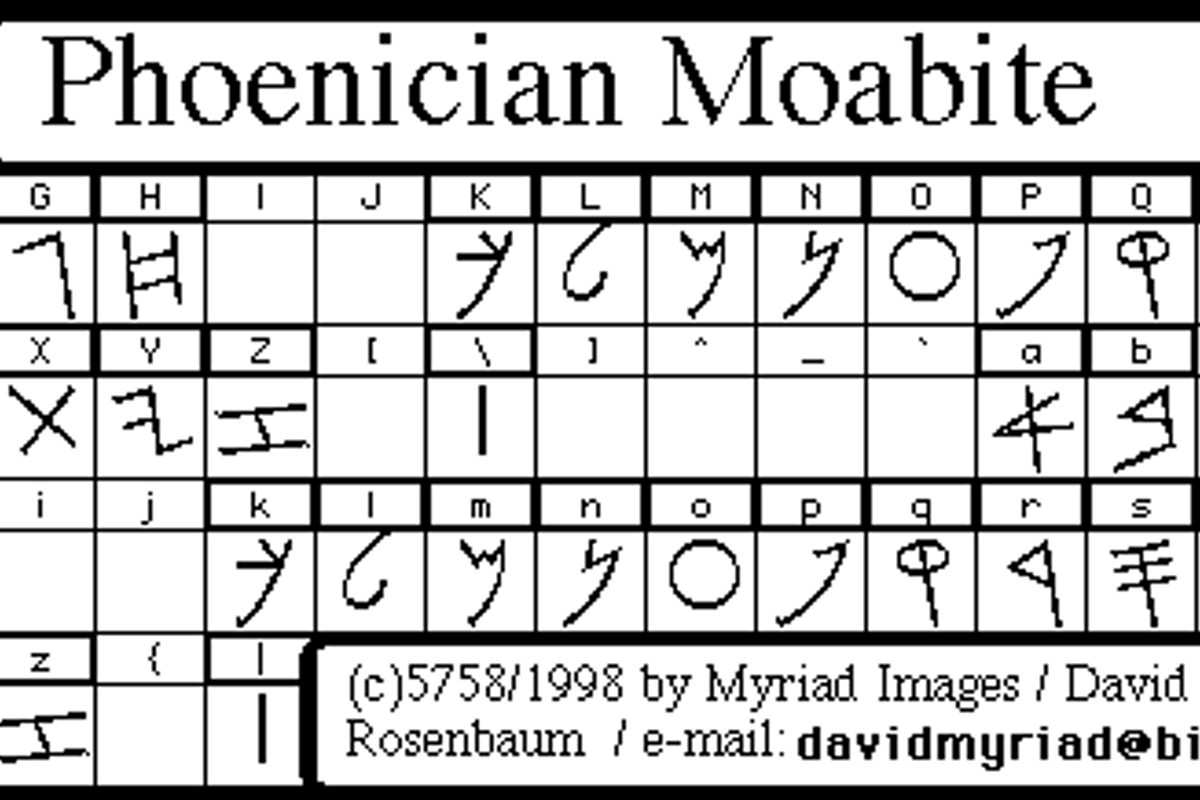 Phoenician Moabite Font | David Myriad Rosenbaum | FontSpace