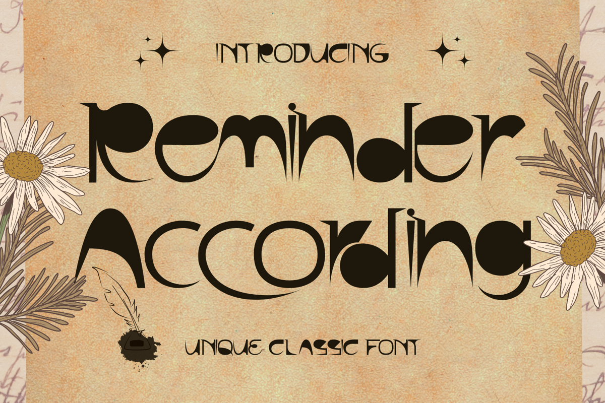 Reminder According Font | 177Studio | FontSpace