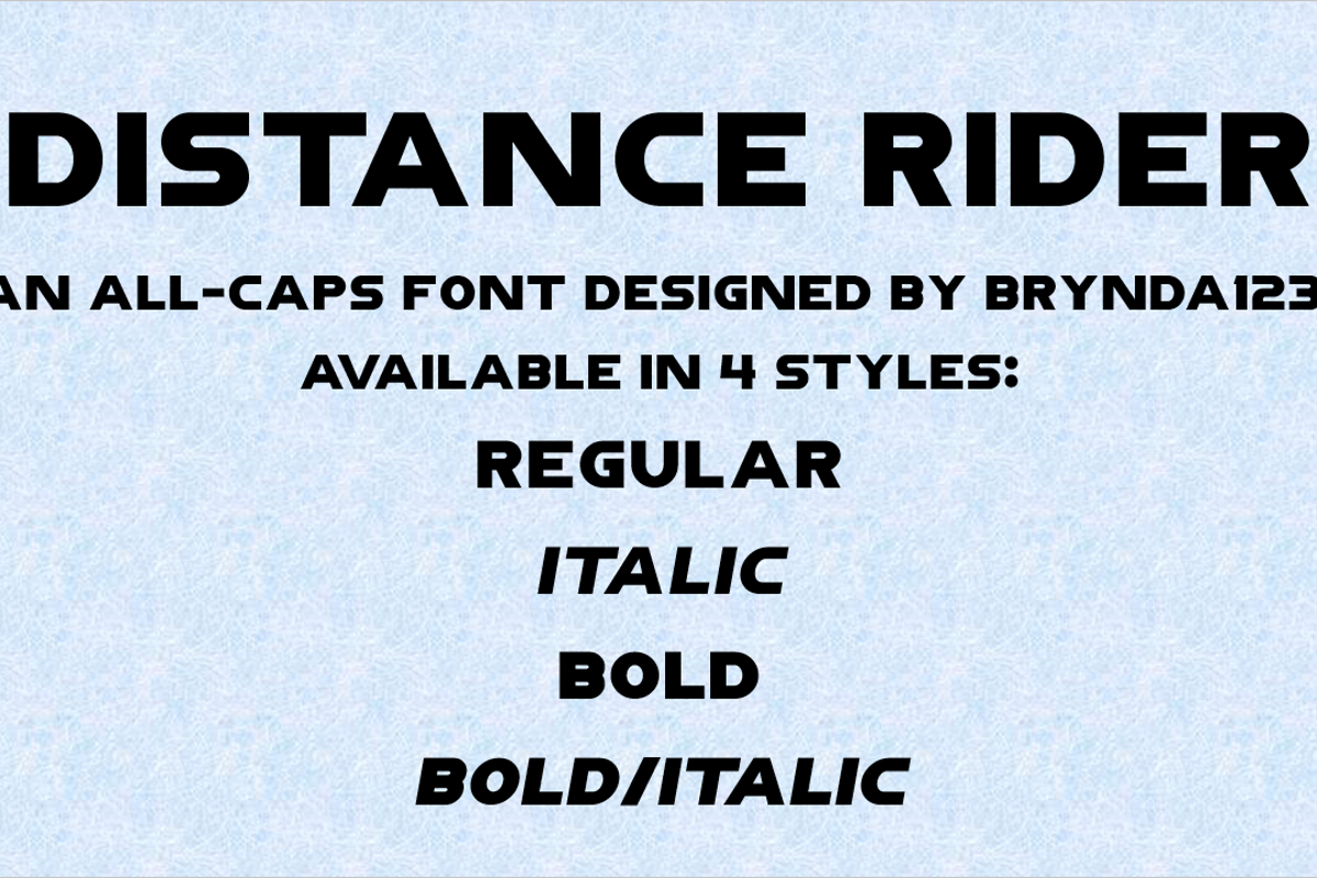 Distance Rider (Demo) Font - Free Download