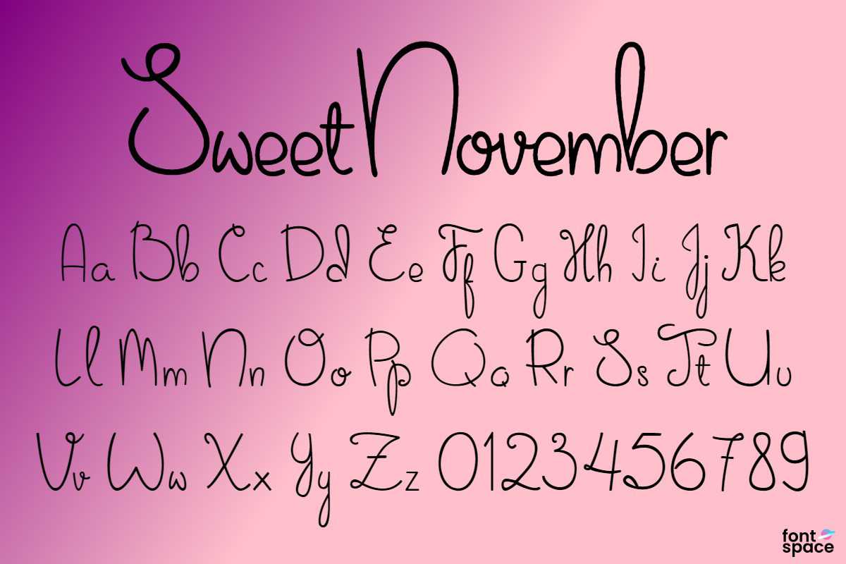 Sweet November Font | haidishabrina | FontSpace