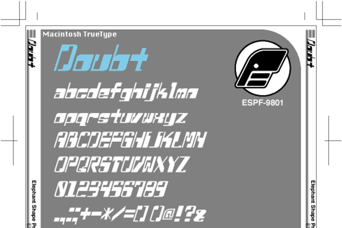 Doubt Font | Elephant Shape | FontSpace