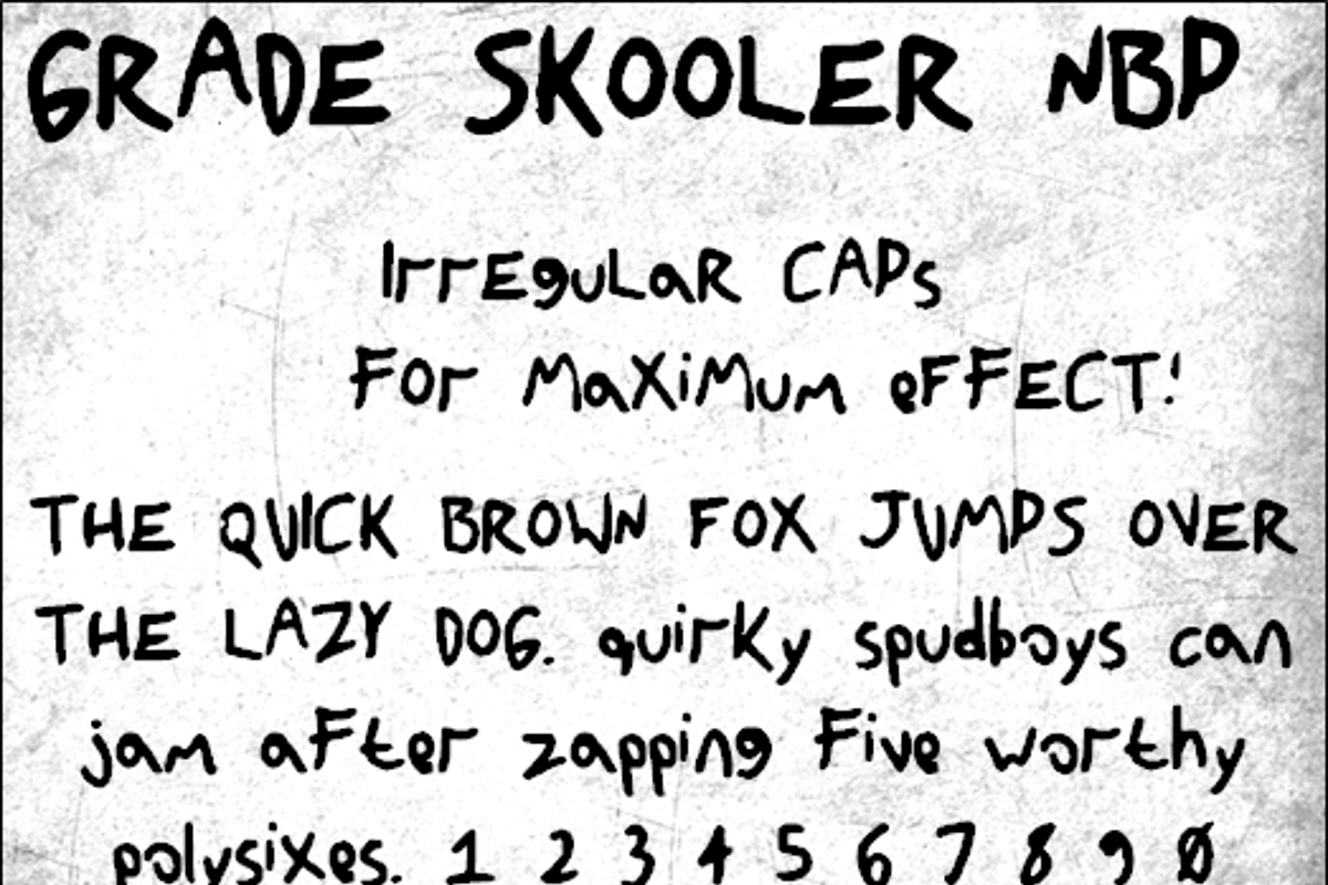 GradeSkoolerNBP Font - Free Download