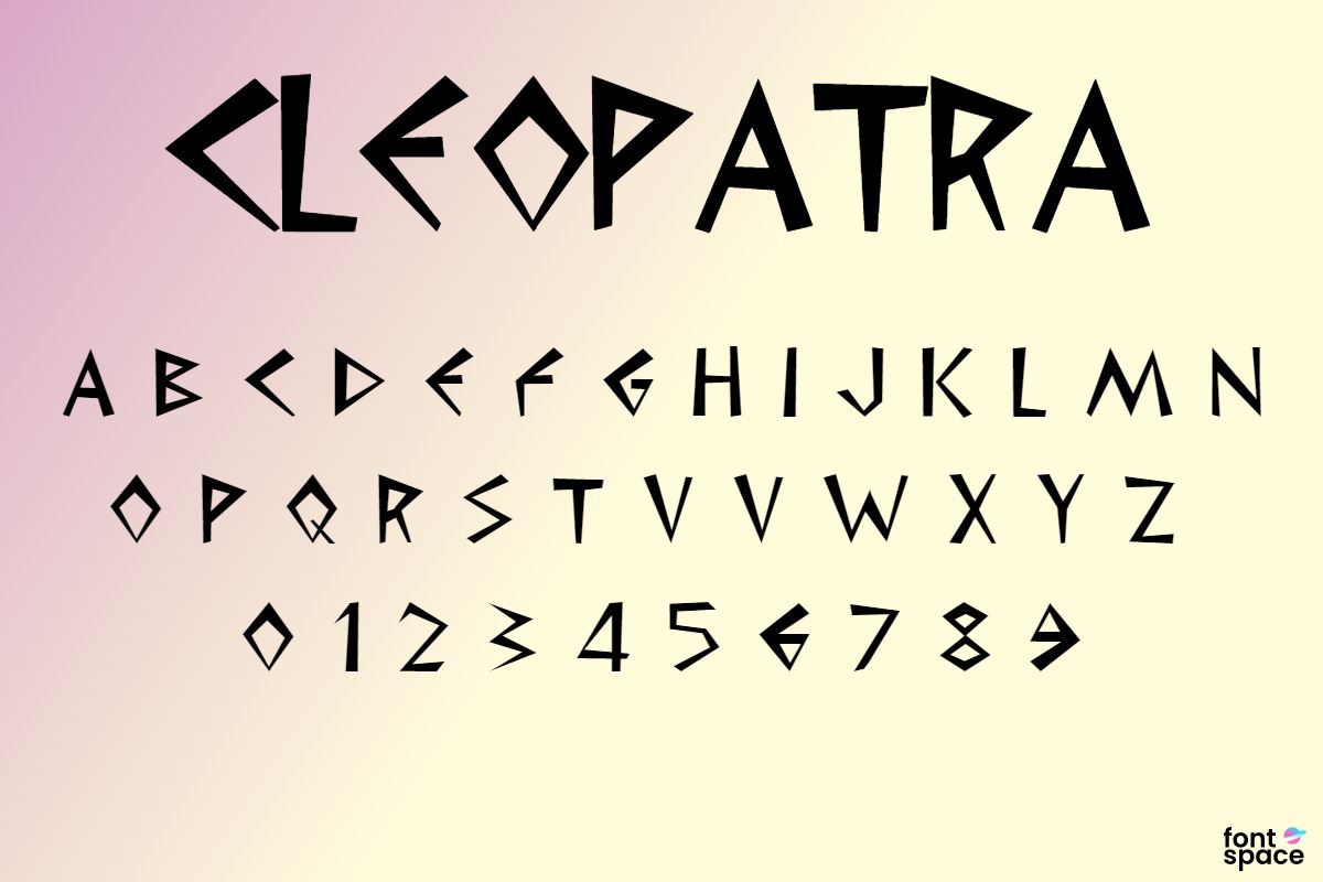 Cleopatra Font | Alphabet&Type ® Digital Typefaces | FontSpace