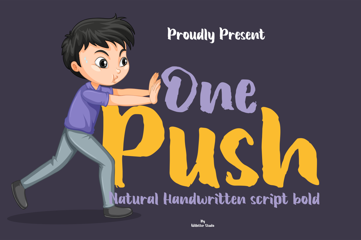 One Push Font | Willetter Studio | FontSpace