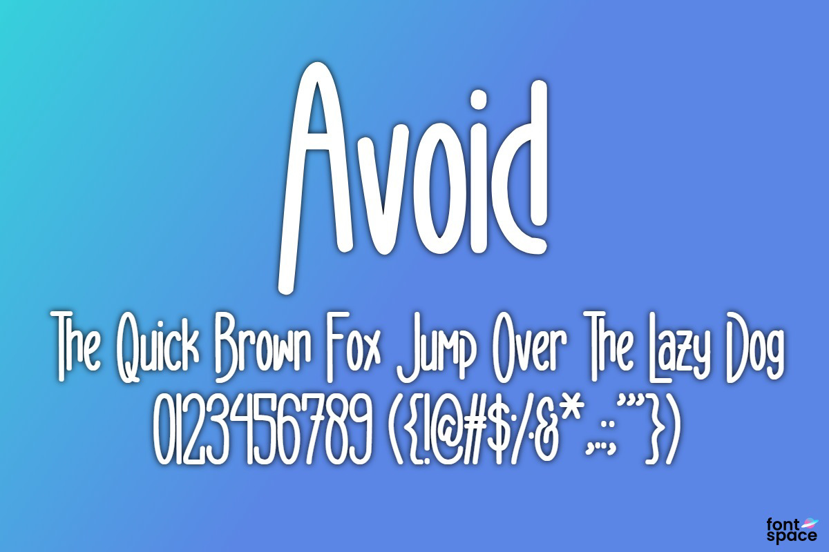 Avoid Font | Letterlycious | FontSpace