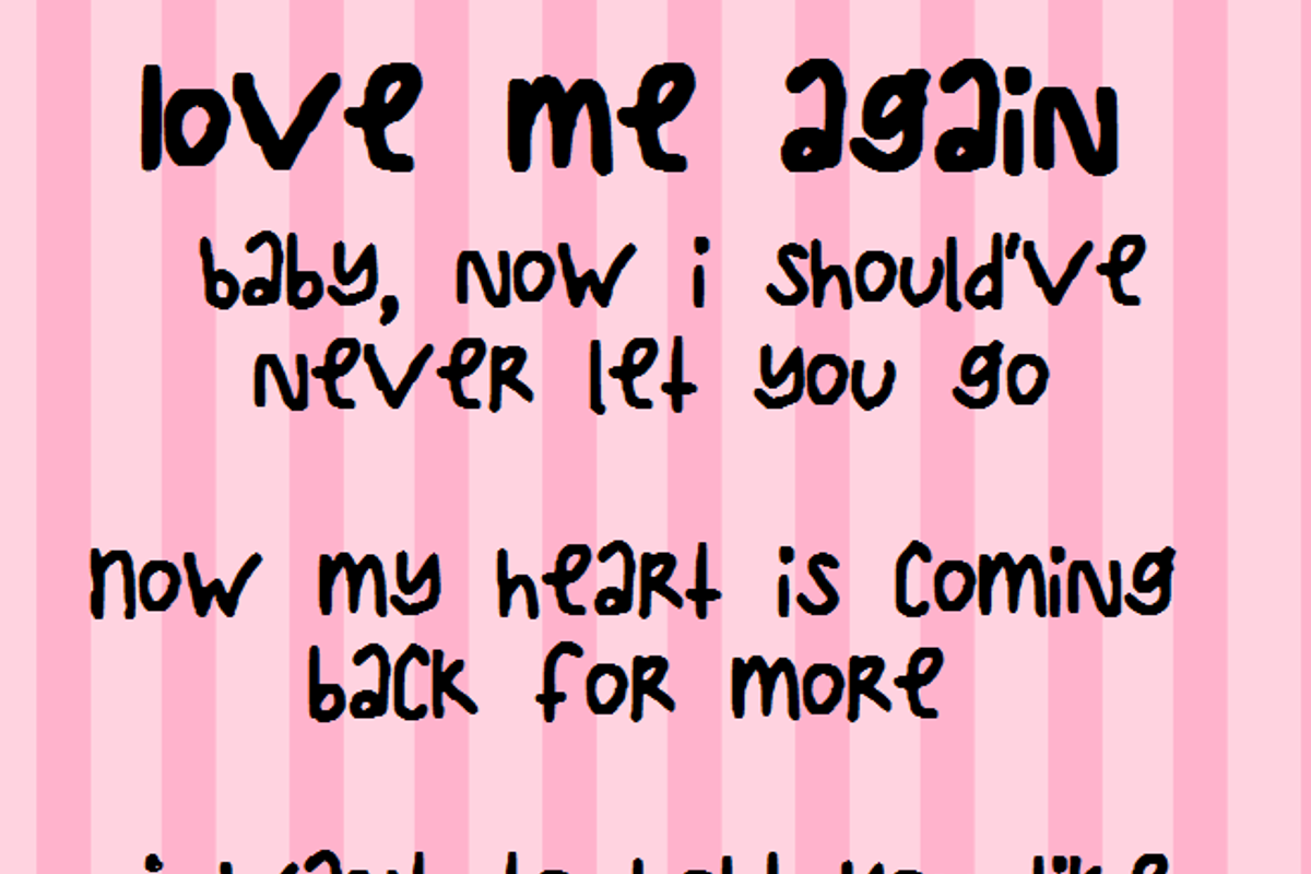 LoveMeAgain Font | fluffybanana101 | FontSpace