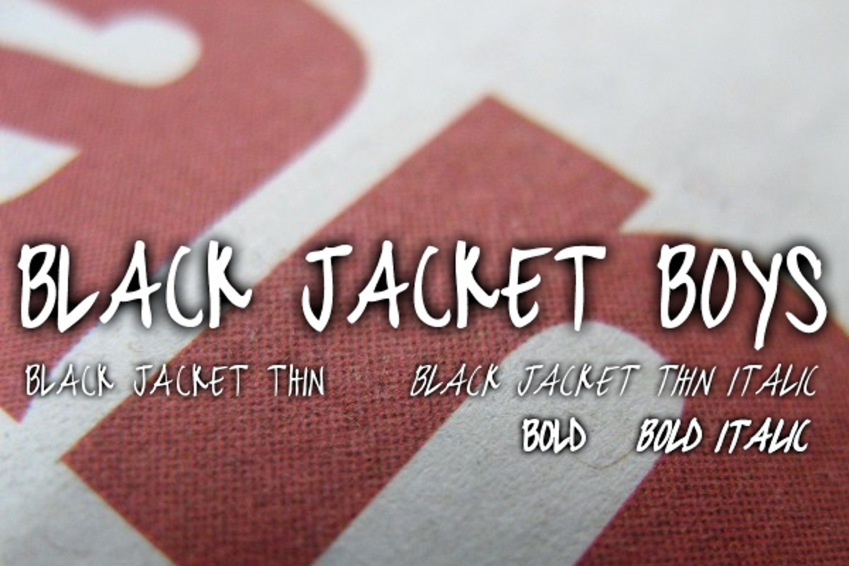 Black jacket boys Font | Font Monger | FontSpace