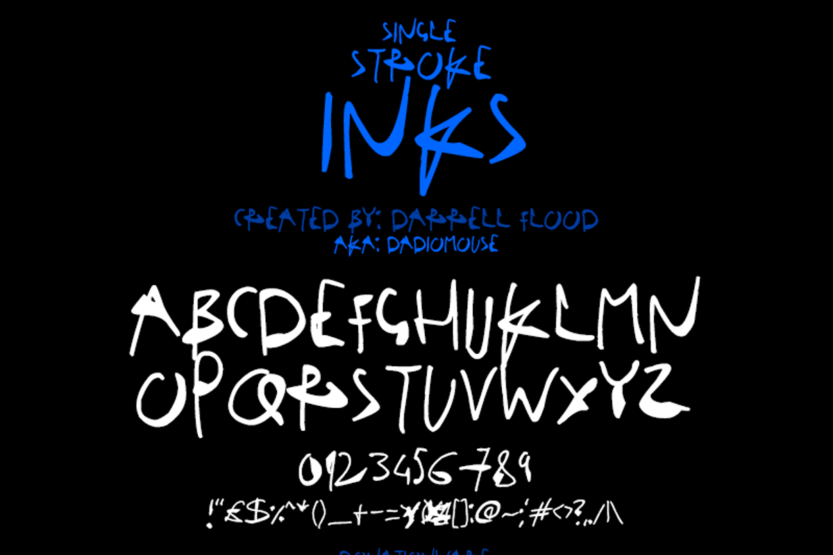 Single Stroke Inks Font | HAWTPIXEL - Darrell Flood | FontSpace