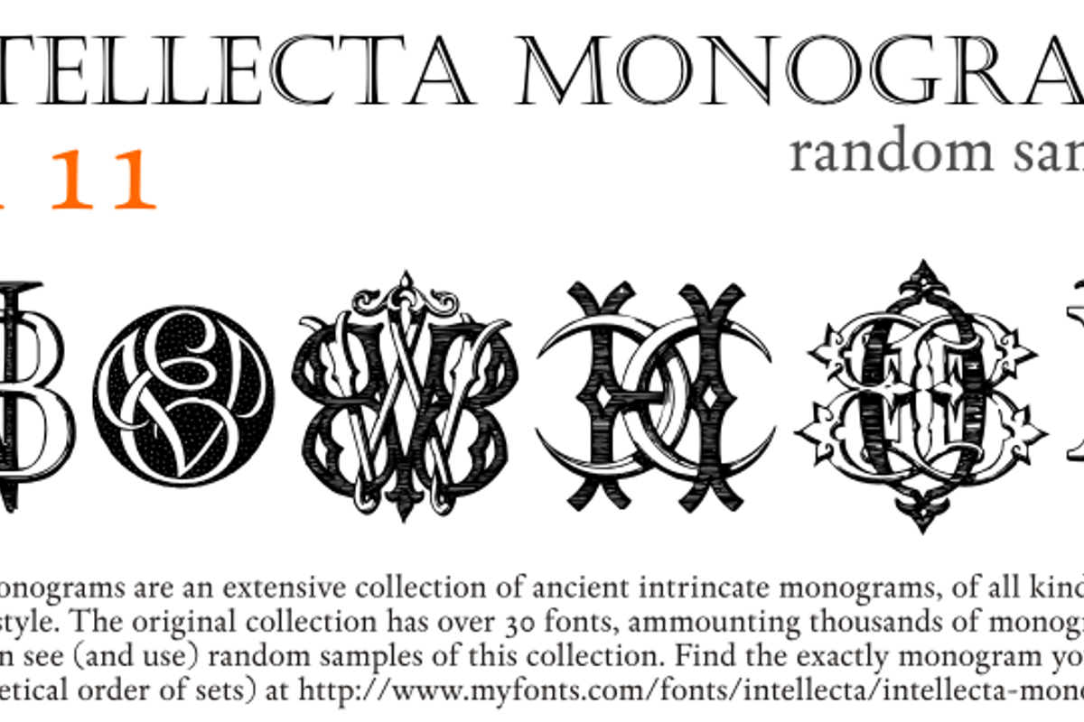 Intellecta Monograms Random Eleven Font | Intellecta Design | FontSpace