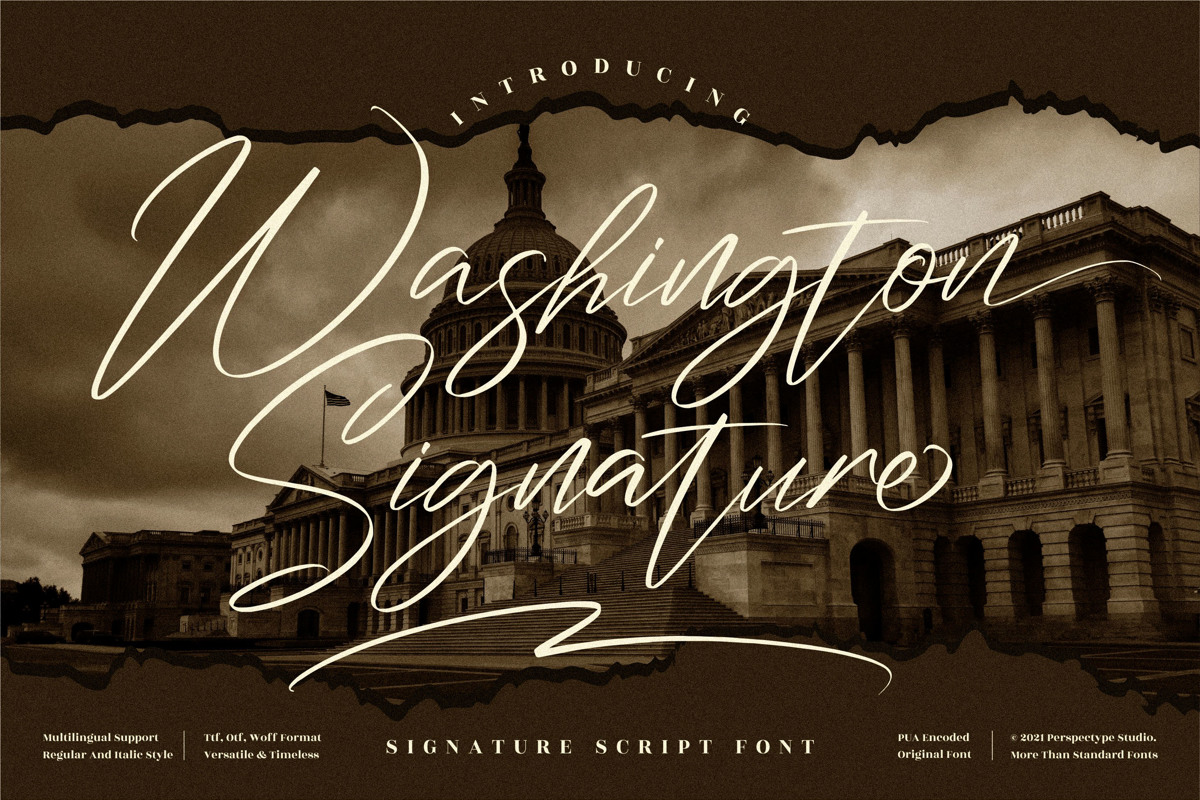 Washington Signature Font - Free Download