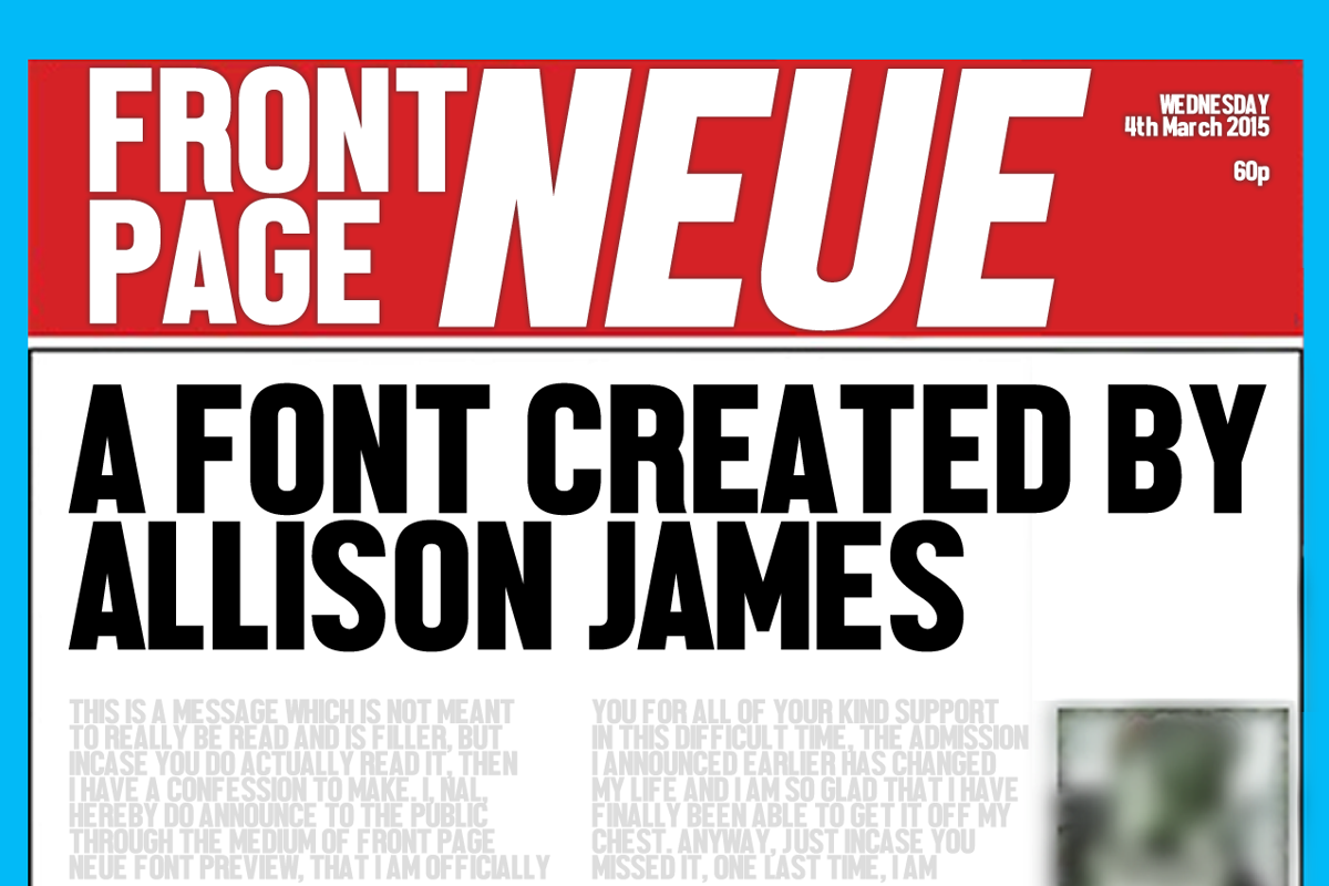 Front Page Neue Font - Free Download