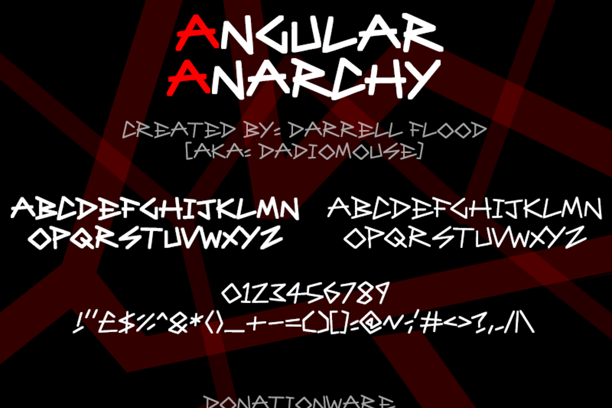 Angular Anarchy Font | HAWTPIXEL - Darrell Flood | FontSpace