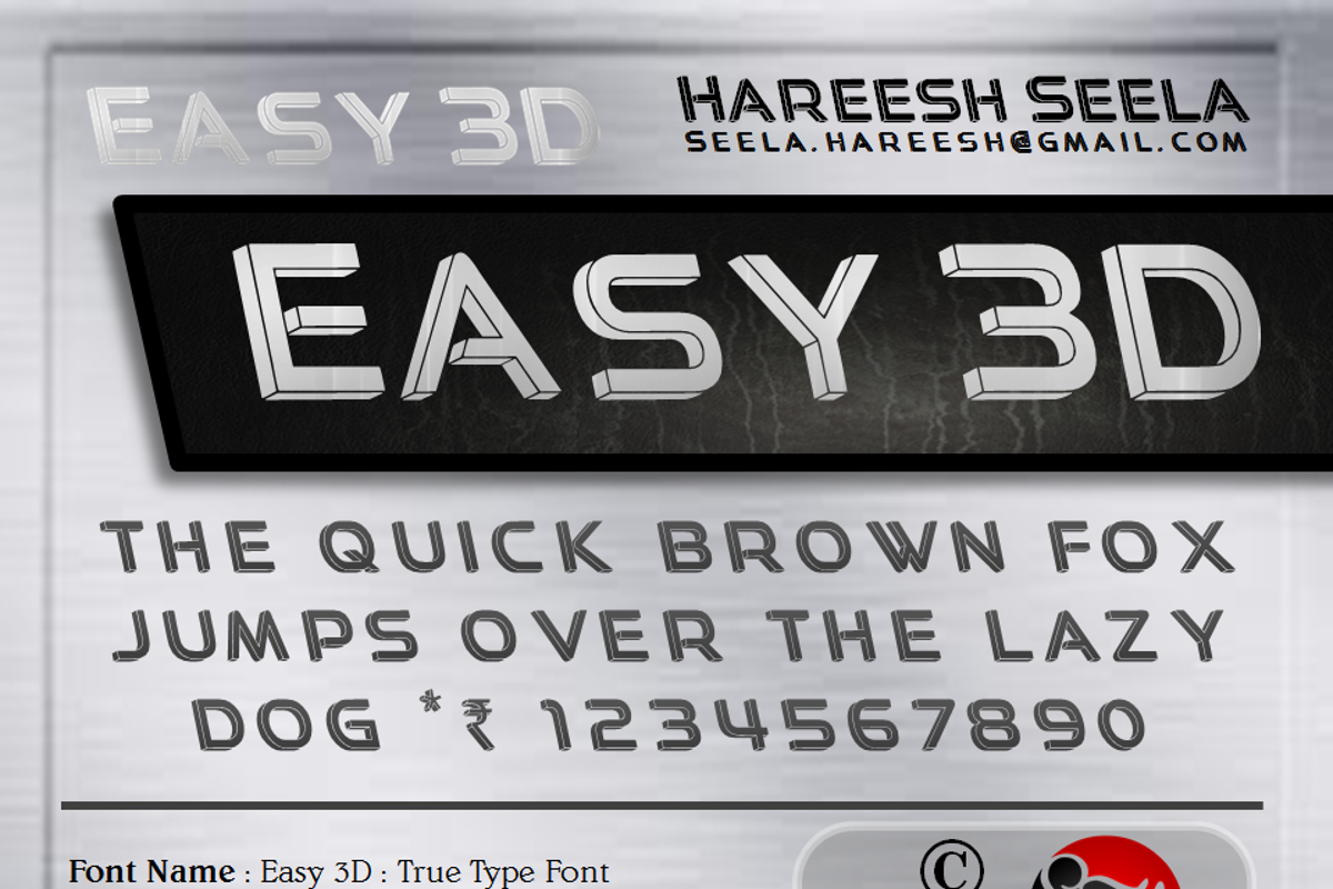 Easy 3D Font - Free Download