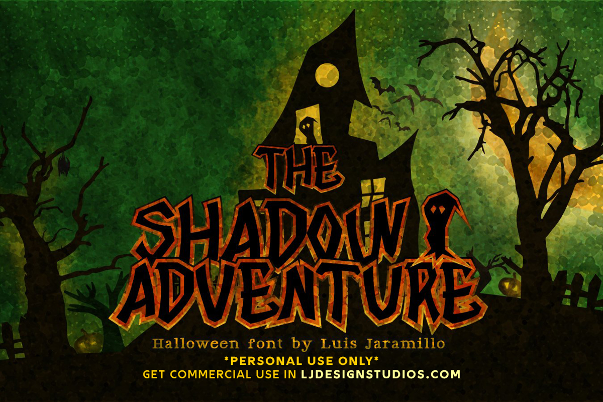 The Shadow Adventure Font | LJ Design Studios | FontSpace