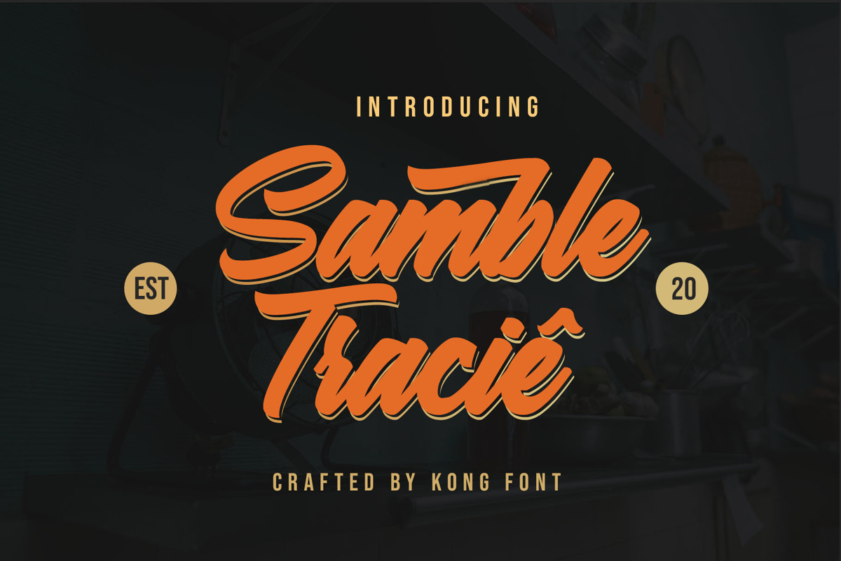 Samble Tracie Font | Fontkong | FontSpace
