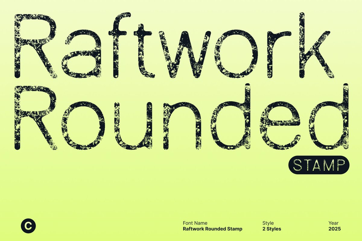 Raftwork Rounded Stamp Font - Free Download