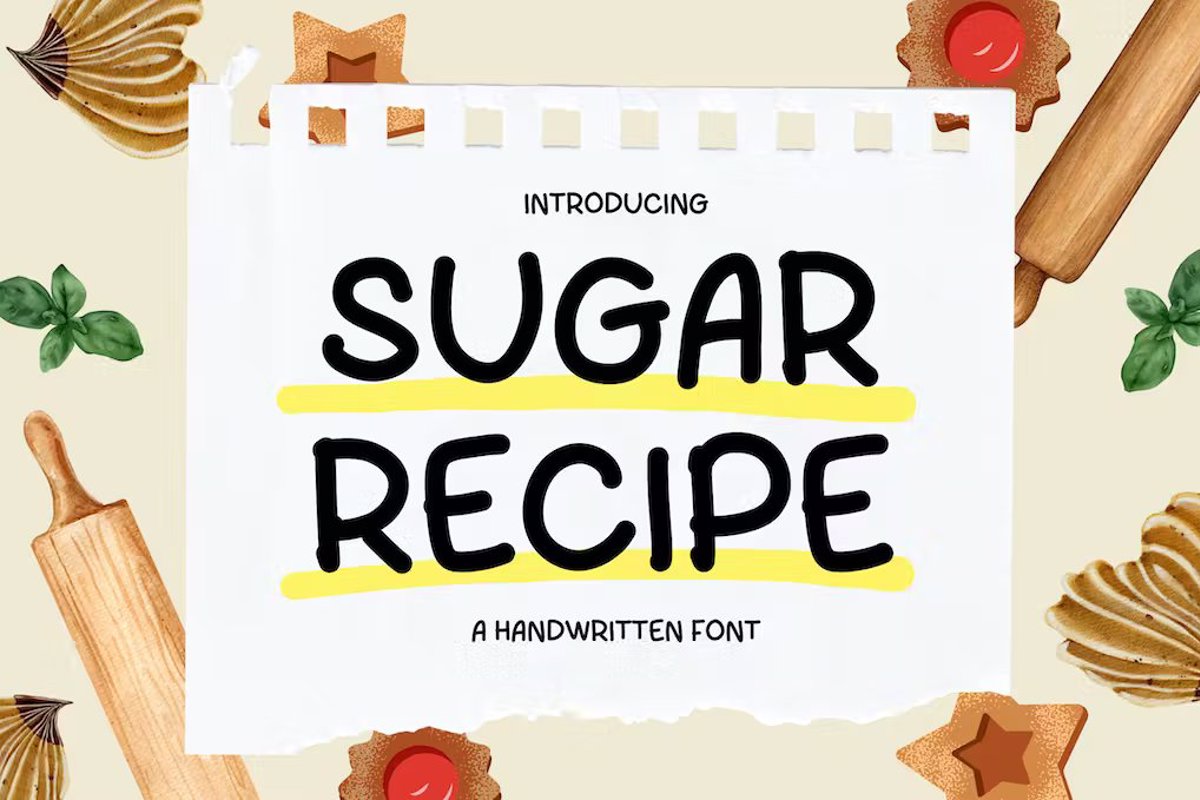 Sugar Recipe Font | slidehack | FontSpace