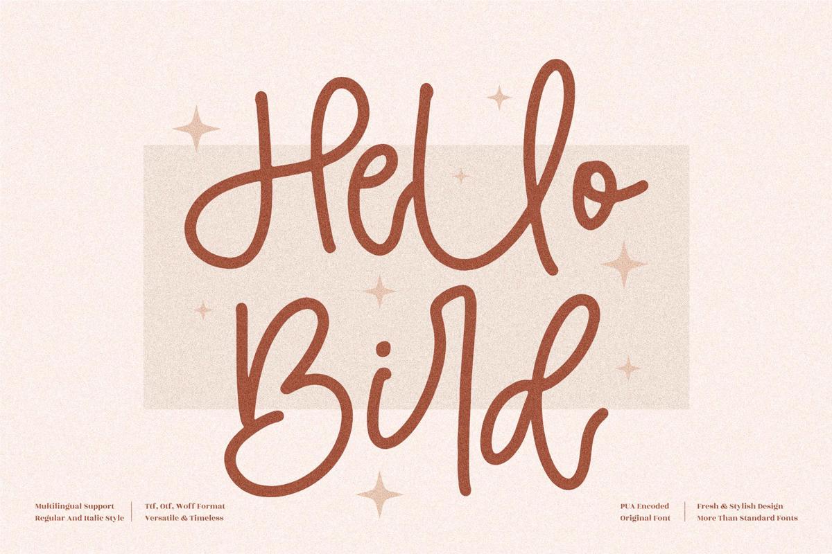 Hello Bird Font | Perspectype Studio | FontSpace