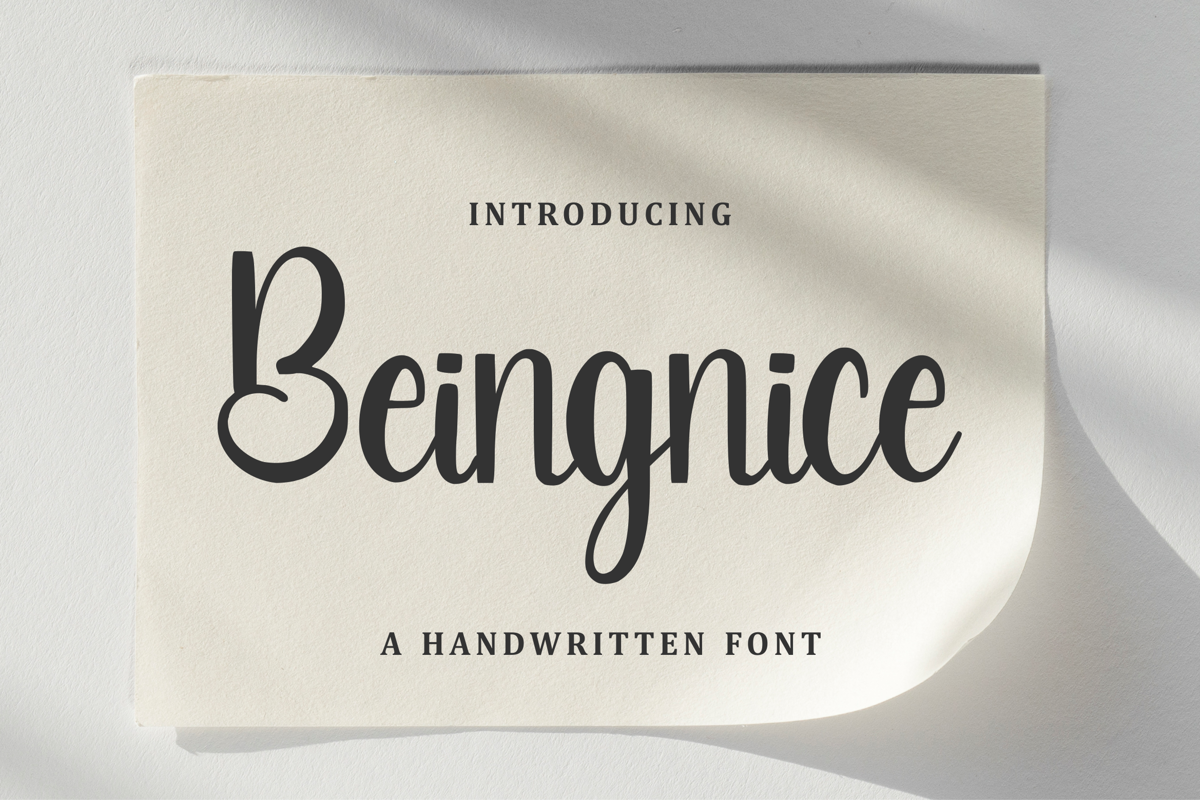 Beingnice Font | qwrtype_foundry | FontSpace