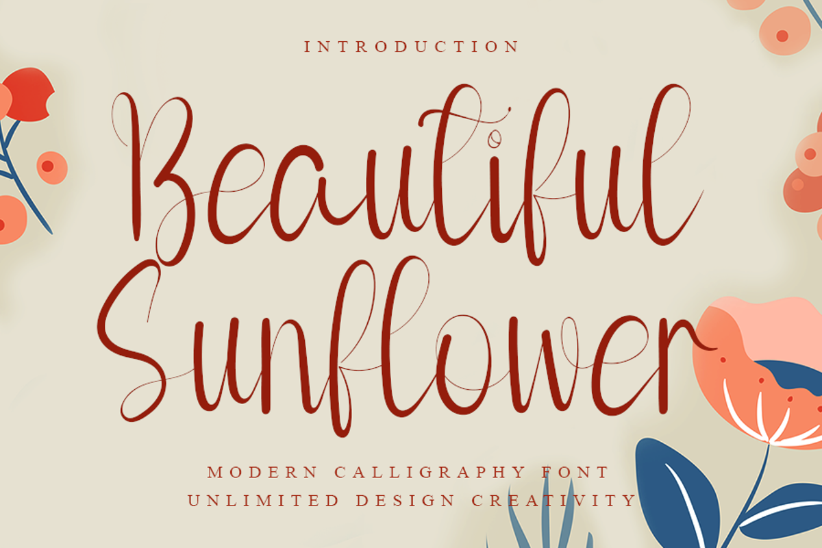 Beautiful Sunflower Font - Free Download