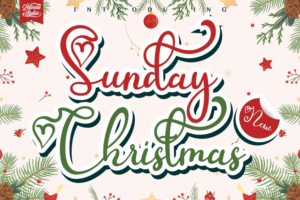 Sunday Christmas Font | Letterena Studios | FontSpace