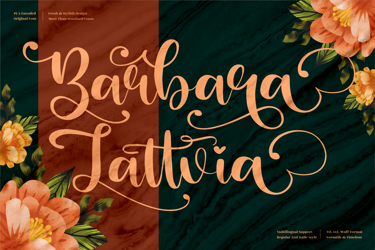 Barbara Lattvia Font - Free Download