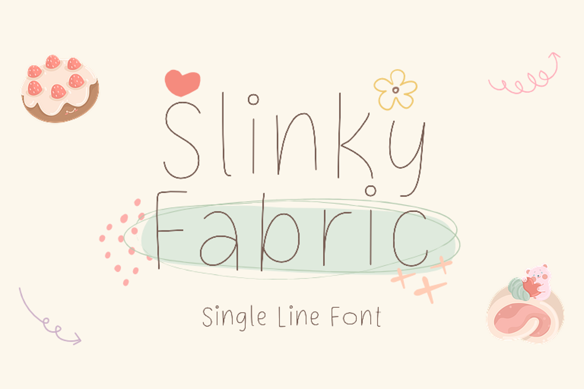 Slinky Fabric Single Line Font - Free Download