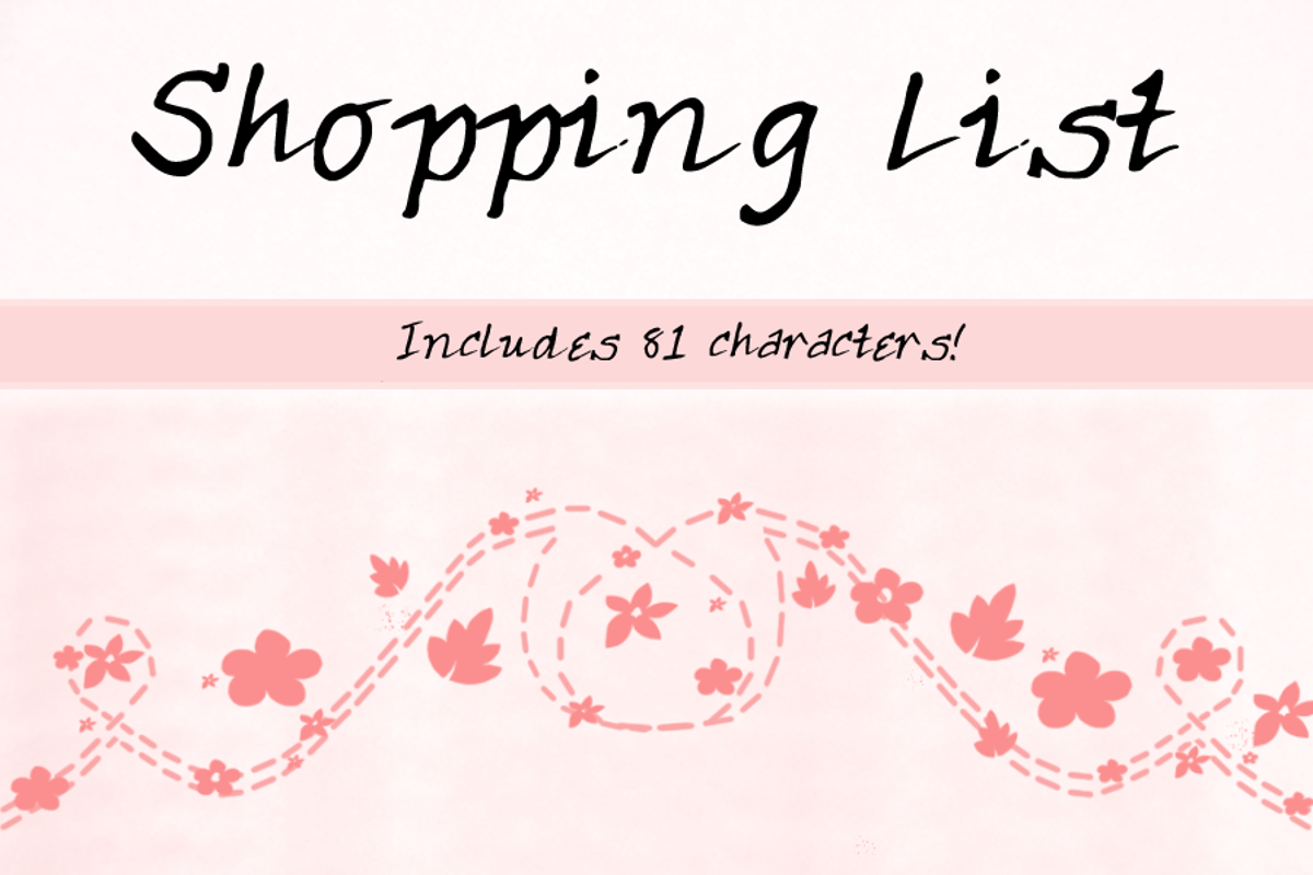 ShoppingList Font | Chiara's Fontopia | FontSpace