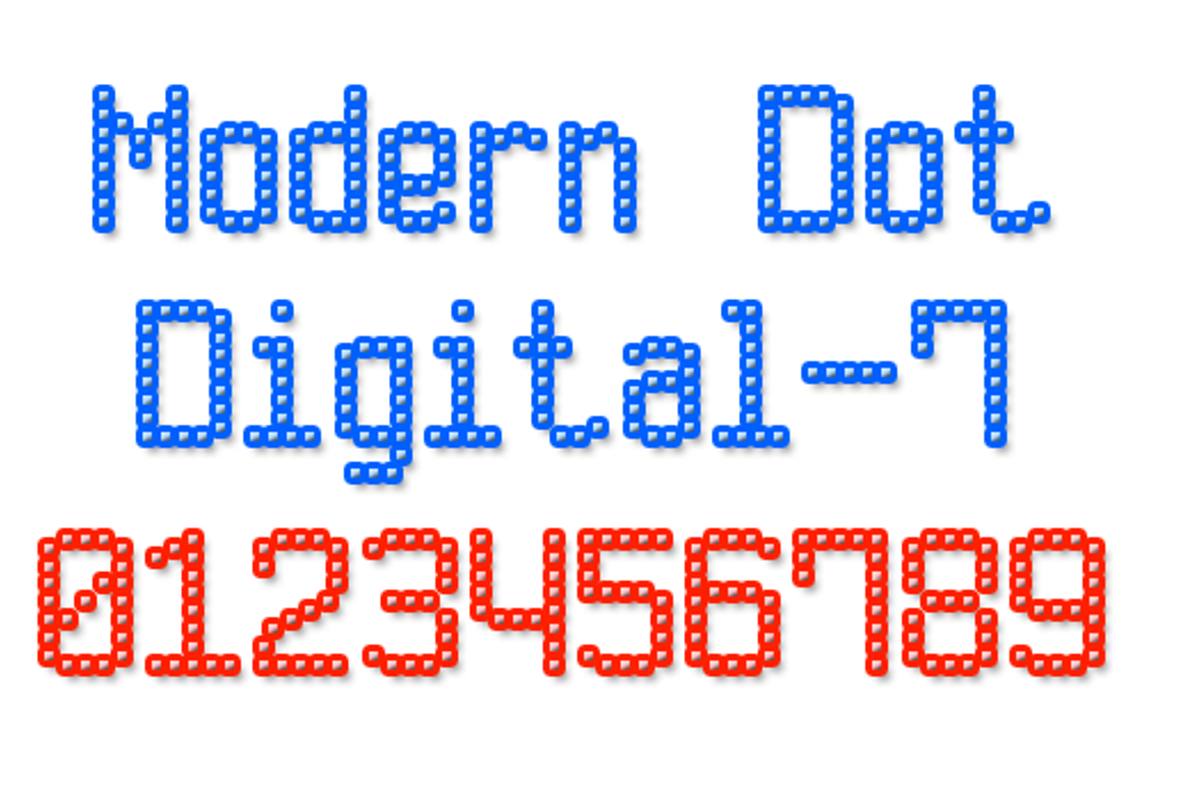 Modern Dot Digital-7 Font | Style-7 | FontSpace