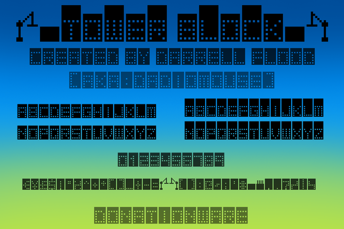 Tower Block Font | HAWTPIXEL - Darrell Flood | FontSpace