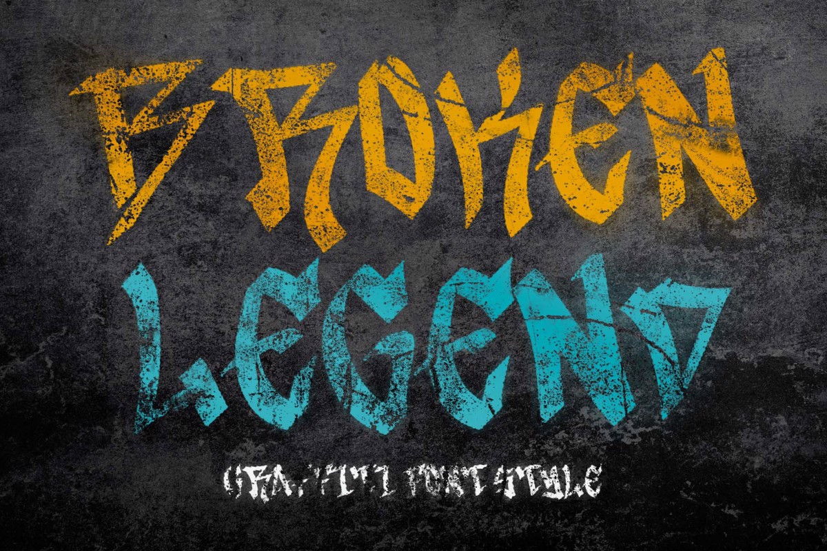Broken Legend Font | Yoga Letter | FontSpace