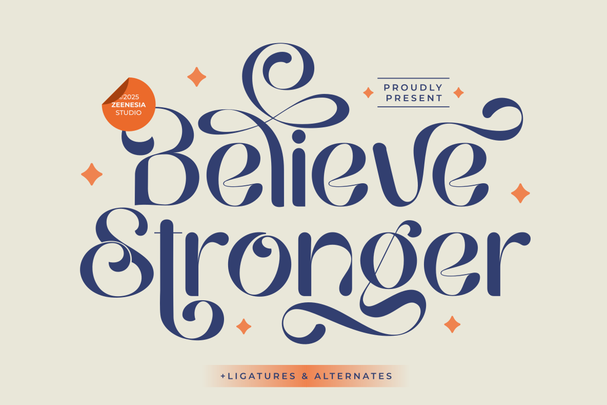 Believe Stronger Font | zeenesia studio | FontSpace