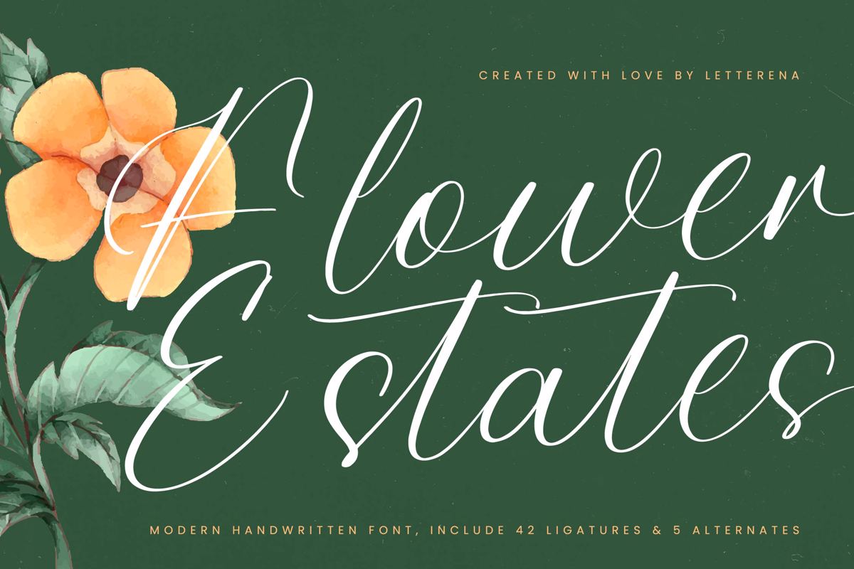 Flower Estates VERSION Font | Letterena Studios | FontSpace