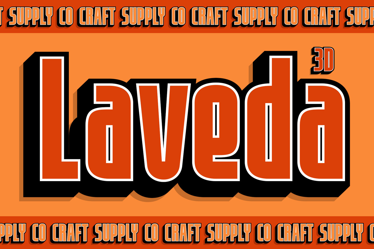 Laveda 3D Font | craftsupplyco | FontSpace