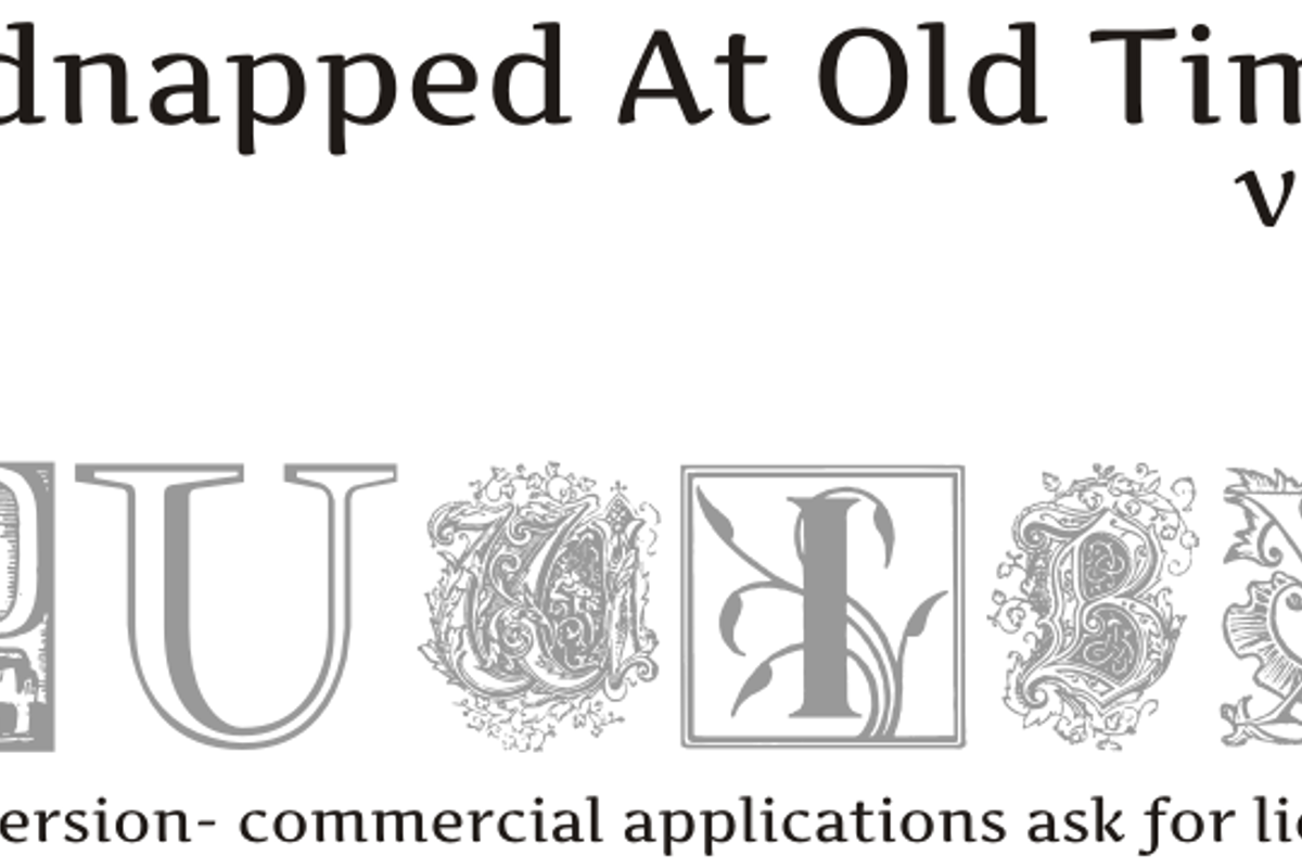 Kidnapped at Old Times Free Fiv Font | Intellecta Design | FontSpace
