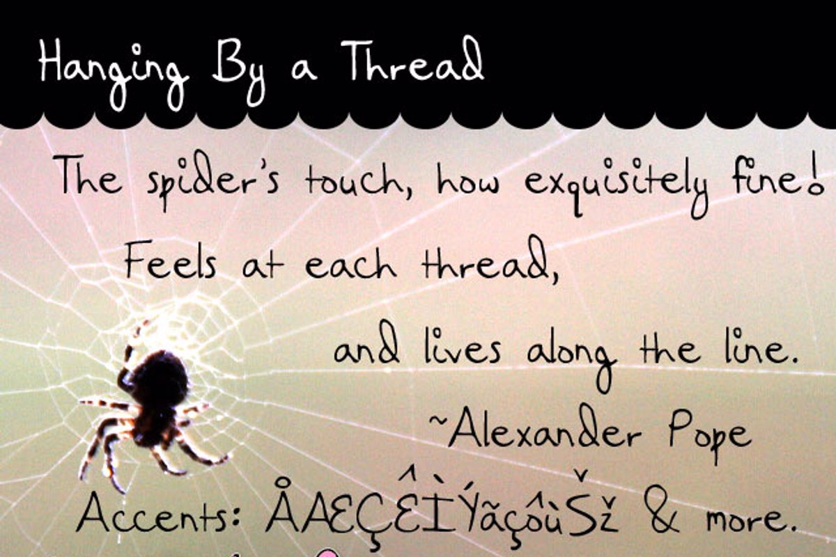 Hanging By A Thread Font Kimberly Geswein Fontspace