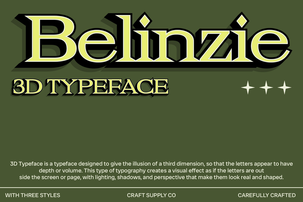Belinzie 3D Font - Free Download