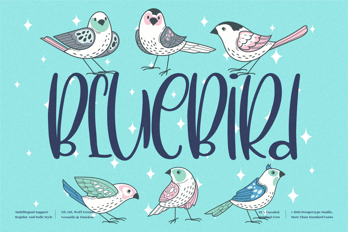 Blue Bird Font | Perspectype Studio | FontSpace